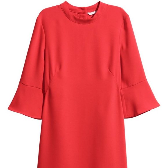 H&M | Dresses | Hm Red Midi Shift Dress | Poshmark